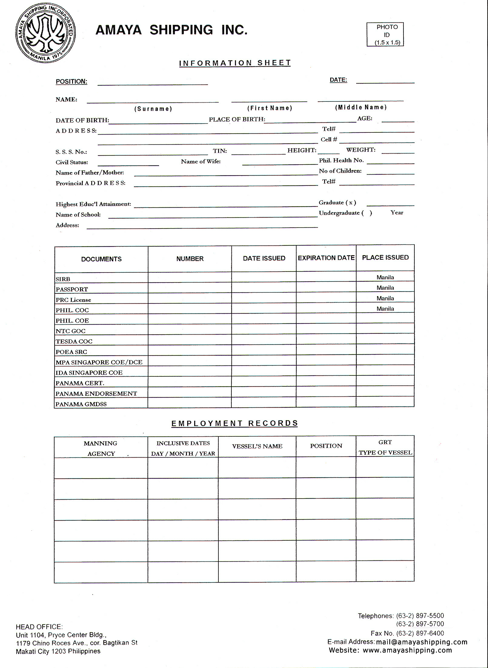 Amaya Shipping Inc 
